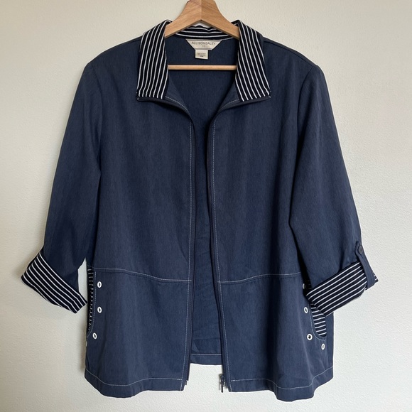 Allison Daley | Jackets & Coats | Allison Daley Navy Blue Collared ...